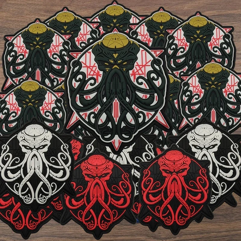 Cthulhu-Awakens-Lovecraft-Hook-and-Loop-Patch-Game-Morale-Badge-Octopus-Armband-Backpack ...