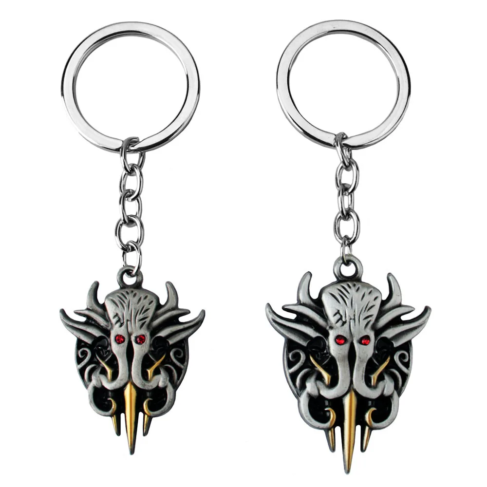 Vintage-Baldurs-Gate-Ghost-Pendant-Keychain-for-Men-Two-Tone-Red-Stone ...