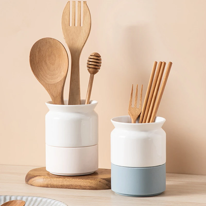 Ceramic-Utensils-Holder-Porcelain-Cutlery-Container-Silverware-Fork ...