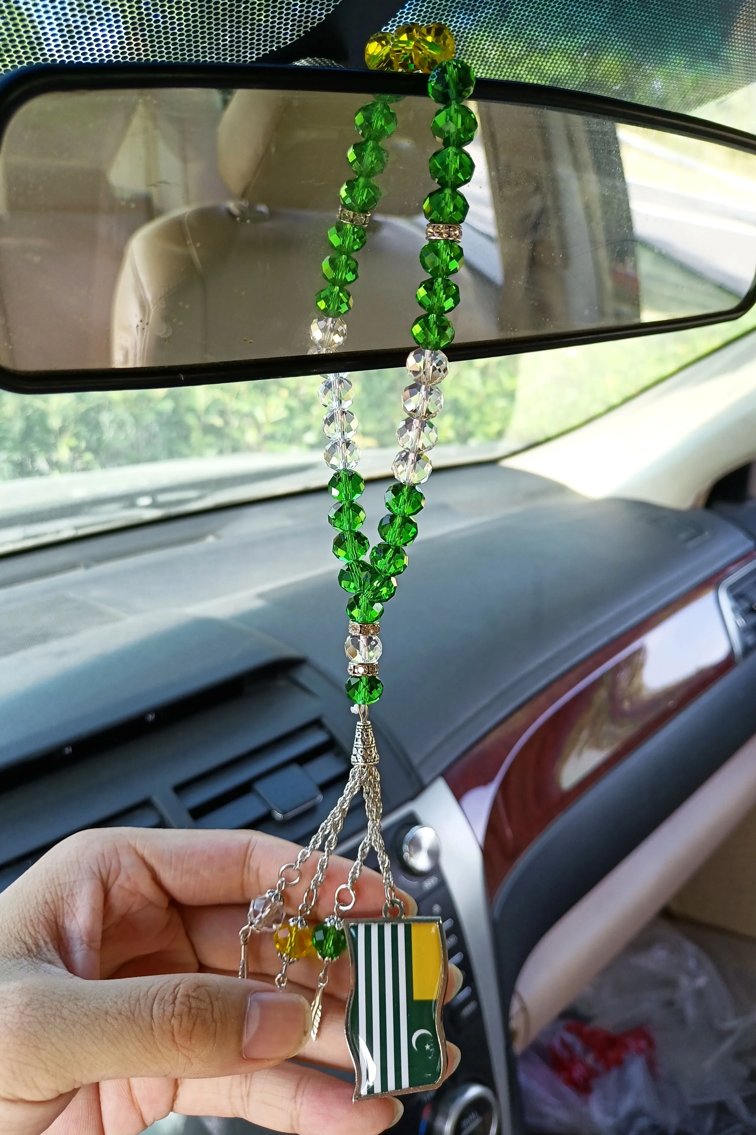 Pakistan AZAD Kashmir Flag Car/Wall/Office Hanging Tasbih Necklace ...