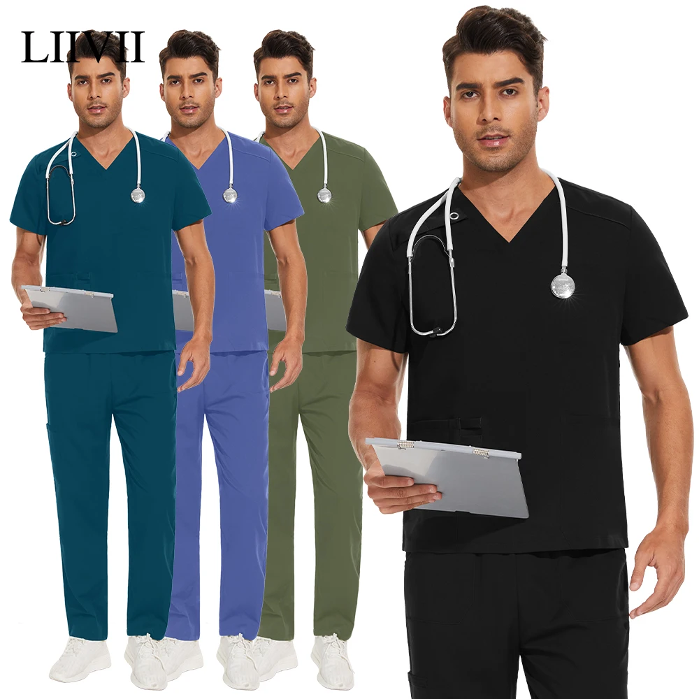 Medical Scrubs Uniform Women Men Wholesale Operating Room Work Clothes ...