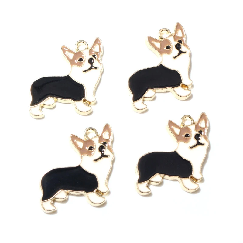 10pcs-25x23mm-Enamel-Corgi-Dog-Charms-Pendant-Cute-DIY-Jewelry-Making ...