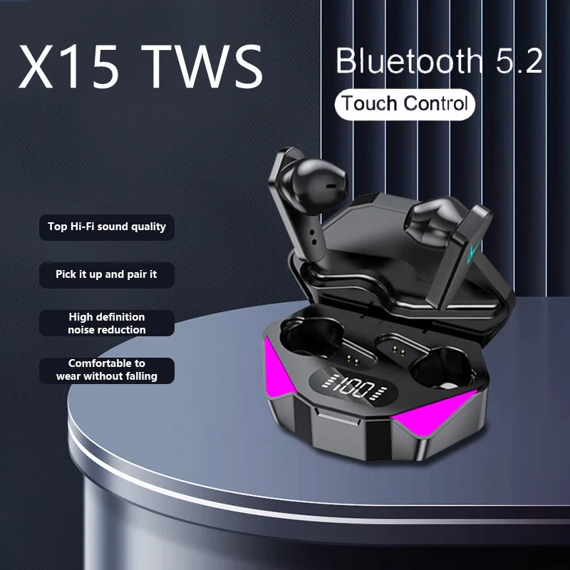 NEW-X15-TWS-Earphones-Bluetooth-Wireless-Gamer-Headphones-65ms-Low ...