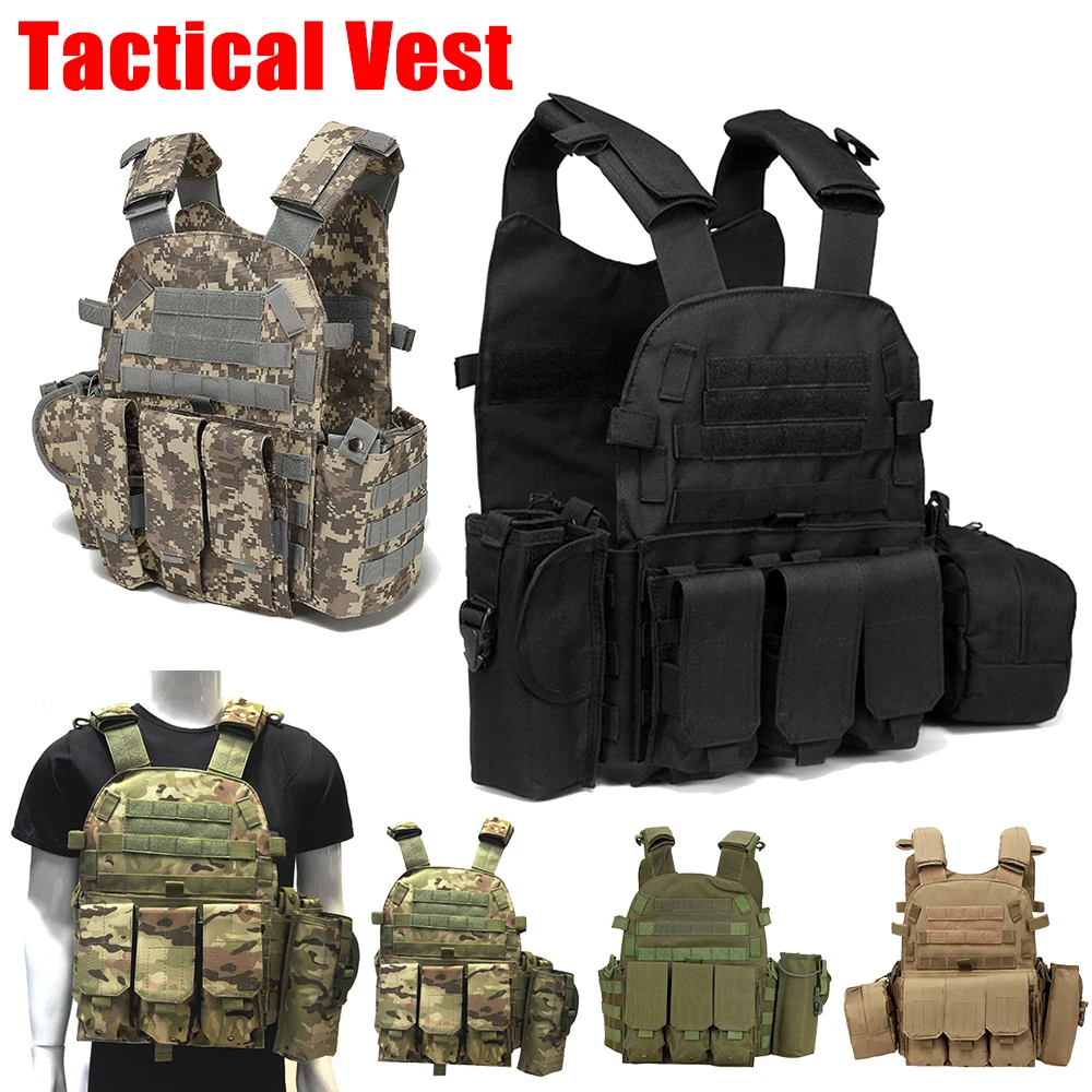 600D Tactical Vest Molle Plate Carrier Vest Waterproof Multifunctional ...
