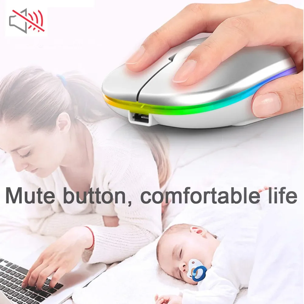 Rechargeable-Wireless-Mouse-Computer-Bluetooth-Mouse-Ergonomic-Usb ...