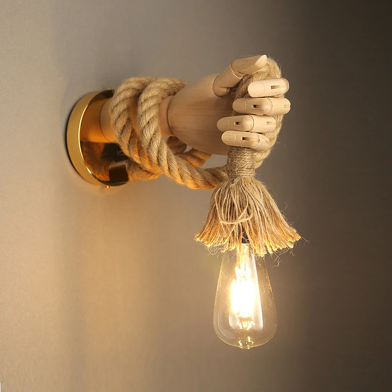 Nordic Hemp Rope Wall Lamp Led Indoor Wall Lights Corridor Wall Aisle ...
