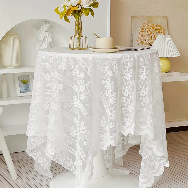 White-Vintage-Lace-Table-Cloth-Ins-Embroidered-Reception-Table-Cloth ...