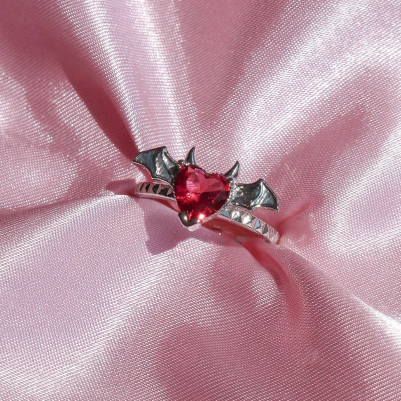 Draculaura-Bat-Rings-Women-Jewelry-Heart-Fashion-Gothic-Accessories ...