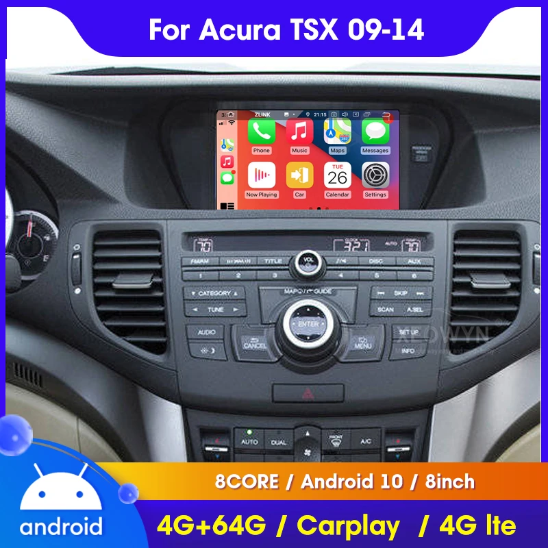 For Acura Tsx For Honda Accord Euro Mk8 2009~2013 Android 10 Multimedia Player Car Radio Gps ...