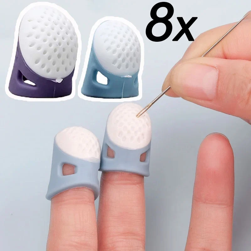 8-1Pcs-Silicone-Sewing-Thimble-Household-Anti-stick-Finger-Cover-Sewing ...