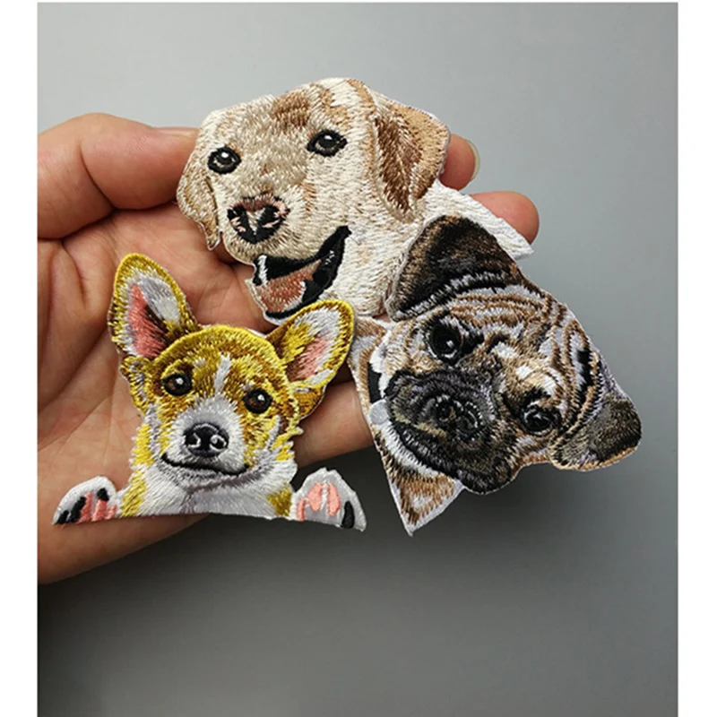 AHYONNIEX parches bordados de perro para ropa, accesorios para planchar ...