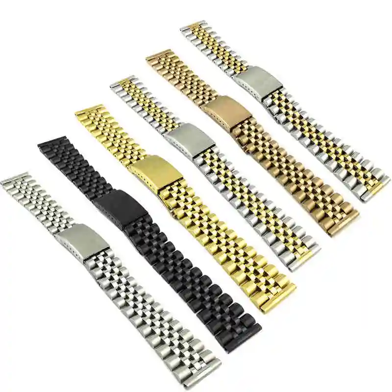 18mm-20mm-22mm-Stainless-Steel-Straight-End-Jubilee-Vintage-Universal ...
