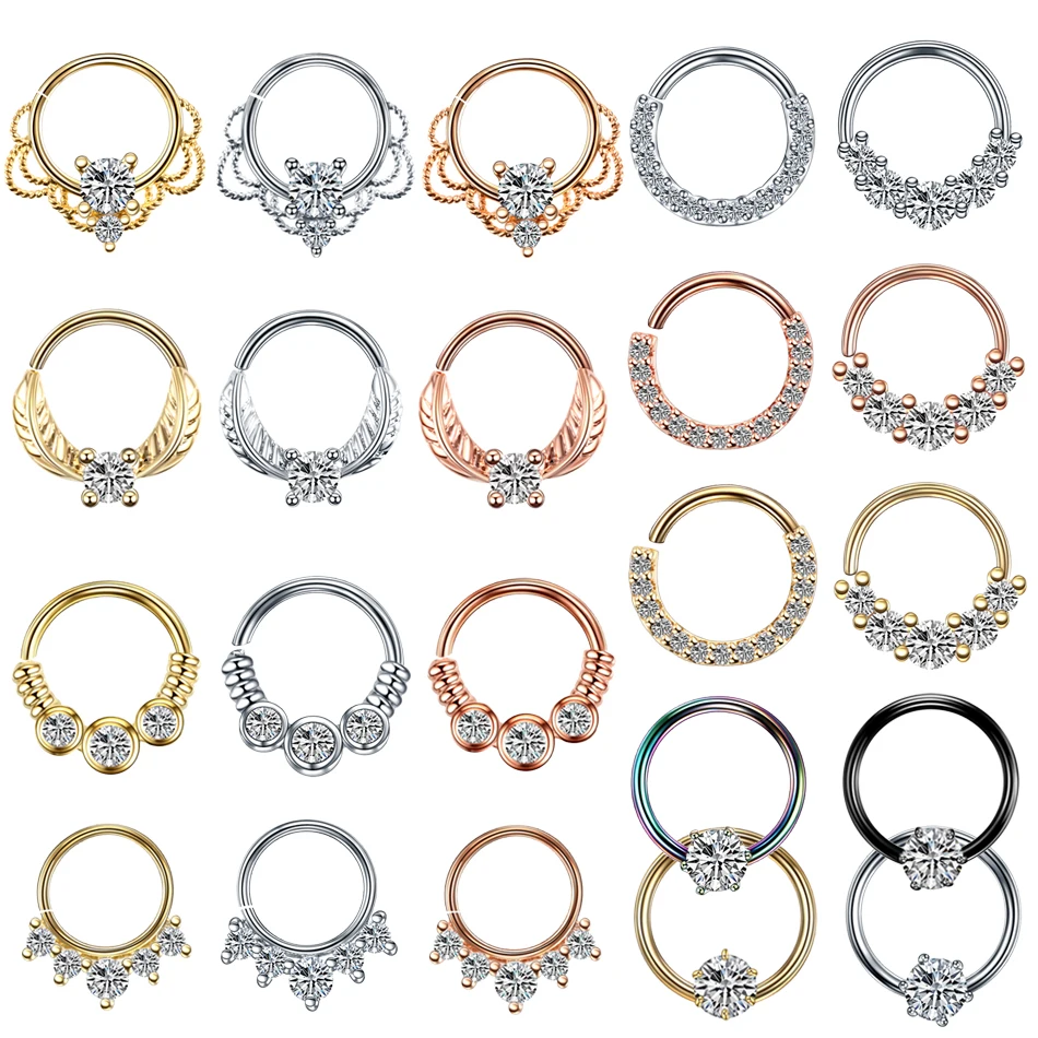 1-2PC-Copper-Gothic-Septum-Piercing-Nose-Hoop-Rings-Crystal-Ear-Helix ...