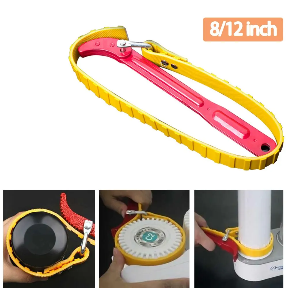 Adjustable Belt Wrench Oil Filter Puller Strap Spanner Chain Non slip ...