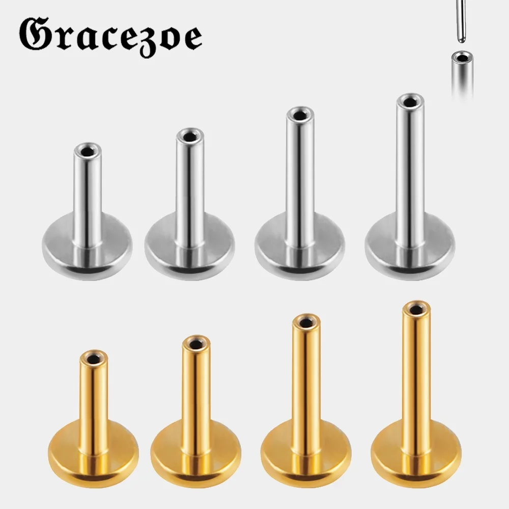 Gracezoe 8PCS 20G/18G/16G Threadless Bar ASTM F136 Titanium Replacement ...