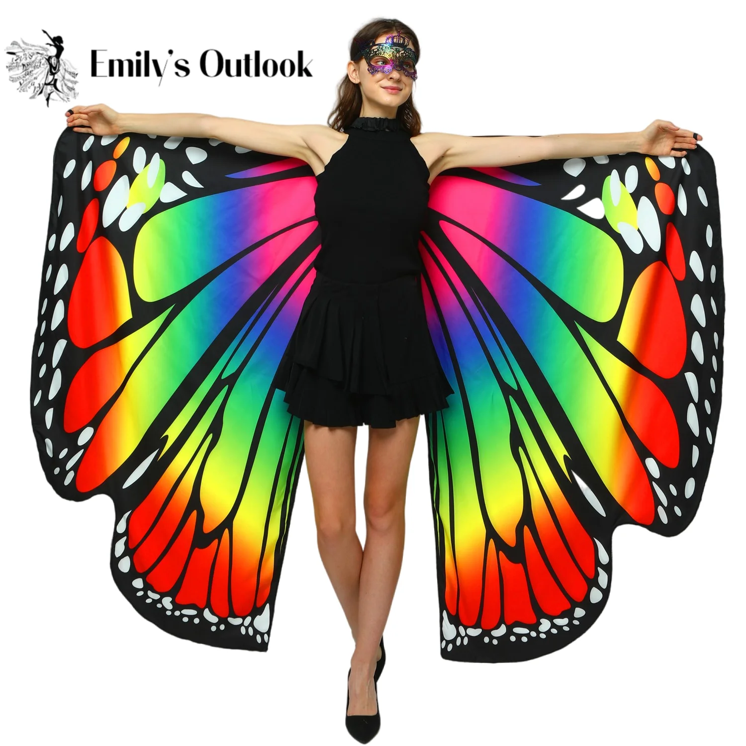 Dubbelzijdig-Printen-Stof-Vlinder-Vleugels-Voor-Vrouwen-Pixie-Monarch ...