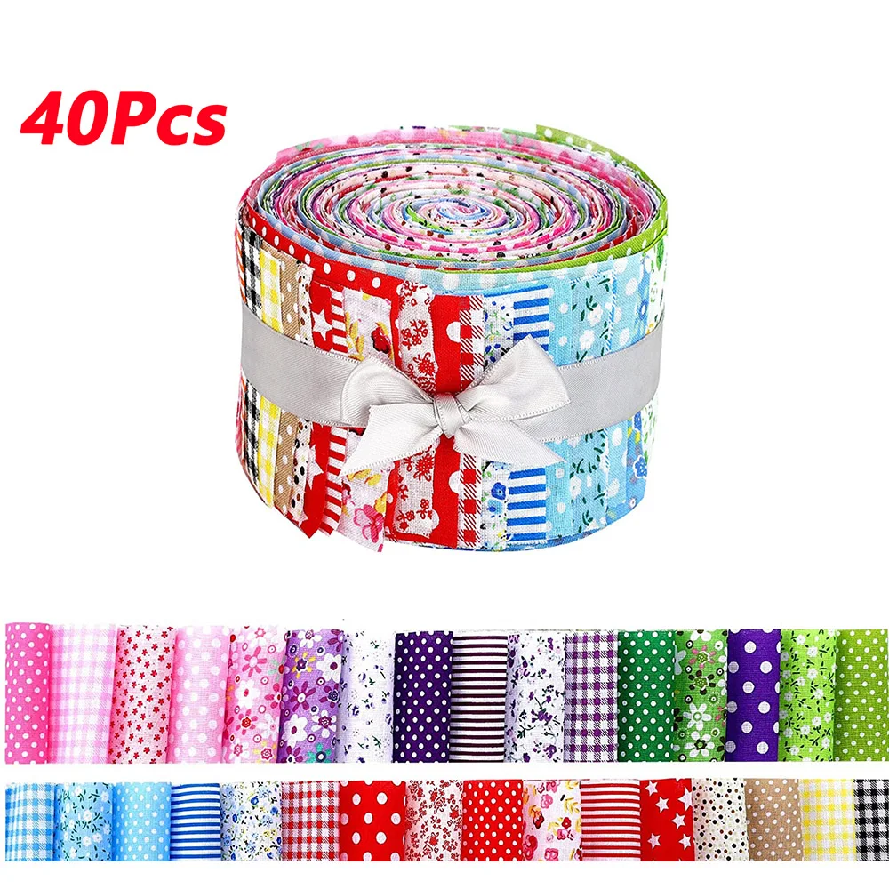 40Pcs-Colorful-Printed-6-5x25CM-Sewing-Material-Cotton-Jelly-Rolls ...
