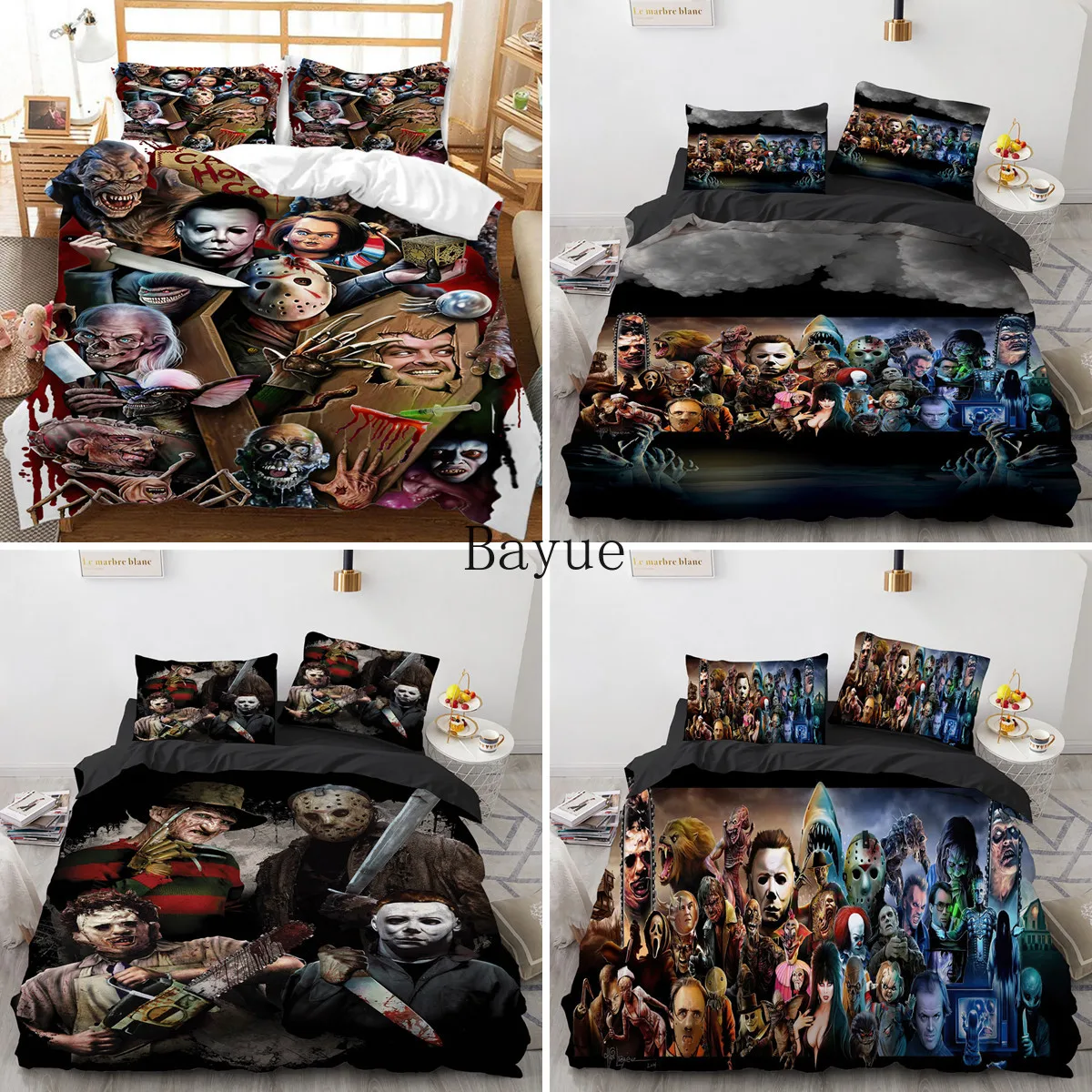 Hot Horror Movie Characters Duvet Cover Microfiber Fabric Bedding Set ...
