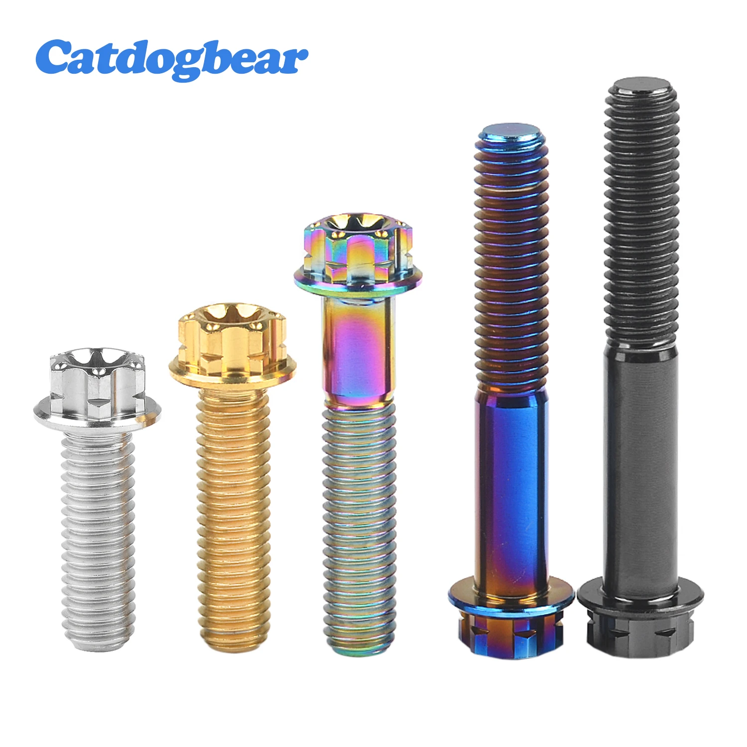 Catdogbear Titanium Bolt M10x15~90mm T50 Torx Pitch1.25/1.5mm Flange ...