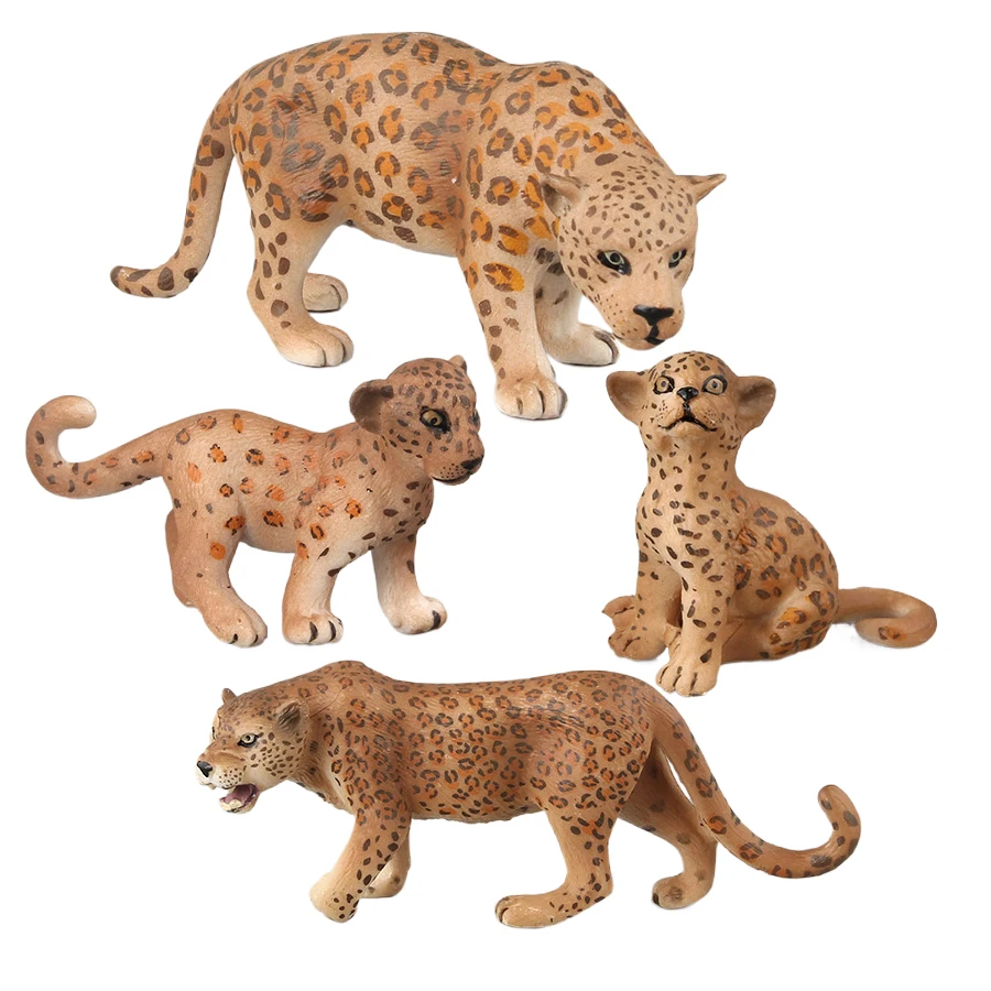4Pcs-Animal-Figures-Set-Leopards-Family-Figurines-Simulation-Panthera ...