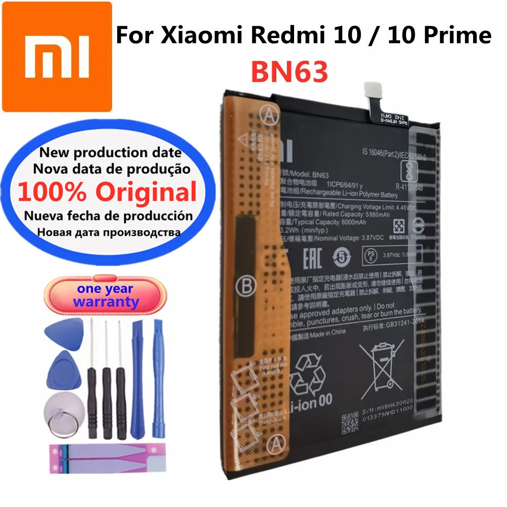 New-6000mAh-BN63-100-Original-High-Quality-Battery-For-Xiaomi-RedMi-10 ...
