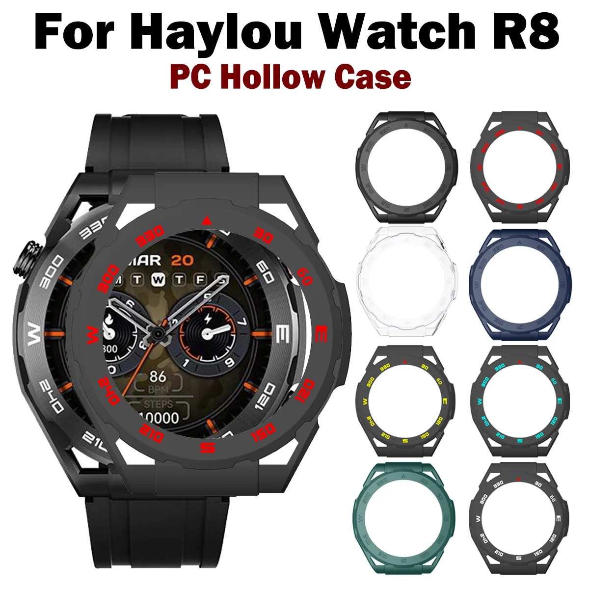 For-Haylou-Watch-R8-PC-Case-Protective-Cover-Scale-Print-Frame ...