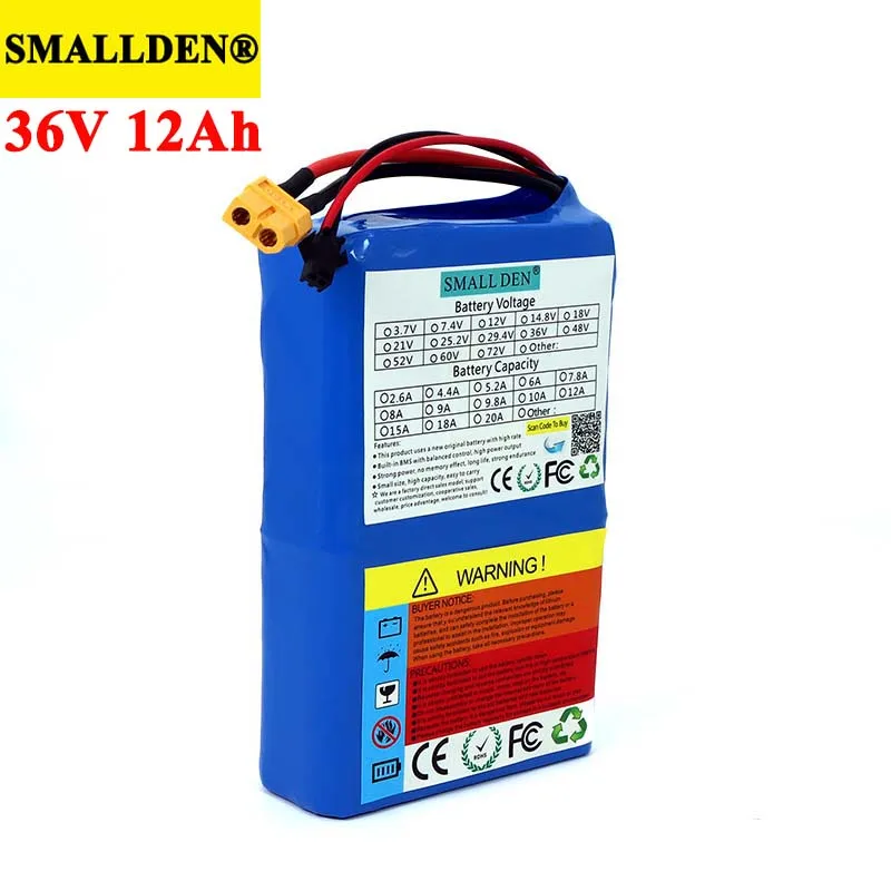36V-12Ah-Lithium-Battery-Pack-18650-12000mAh-High-rate-20A-BMS-for ...