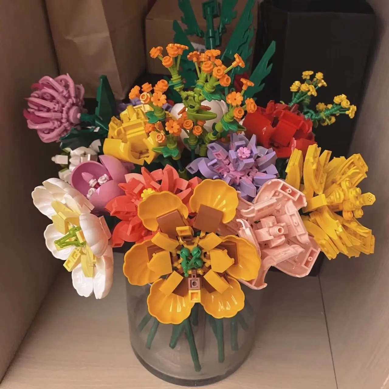 NEW-Technical-Ideas-Flowers-Bouquet-Rose-Building-Blocks-Kits-City ...