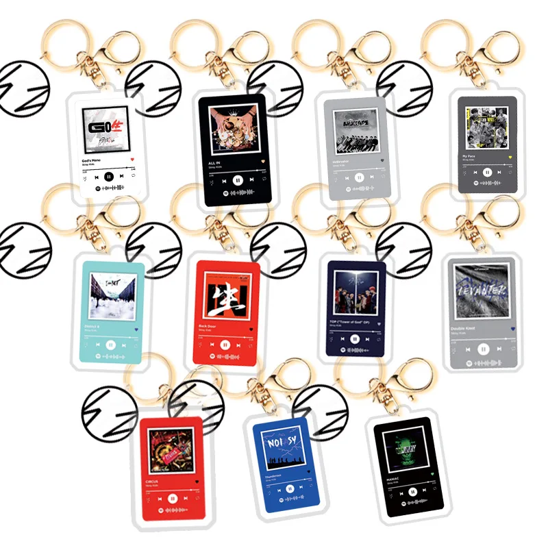 KPOP-Stray-Kids-Album-Cover-Music-Player-Keychain-Two-Piece-Transparent ...