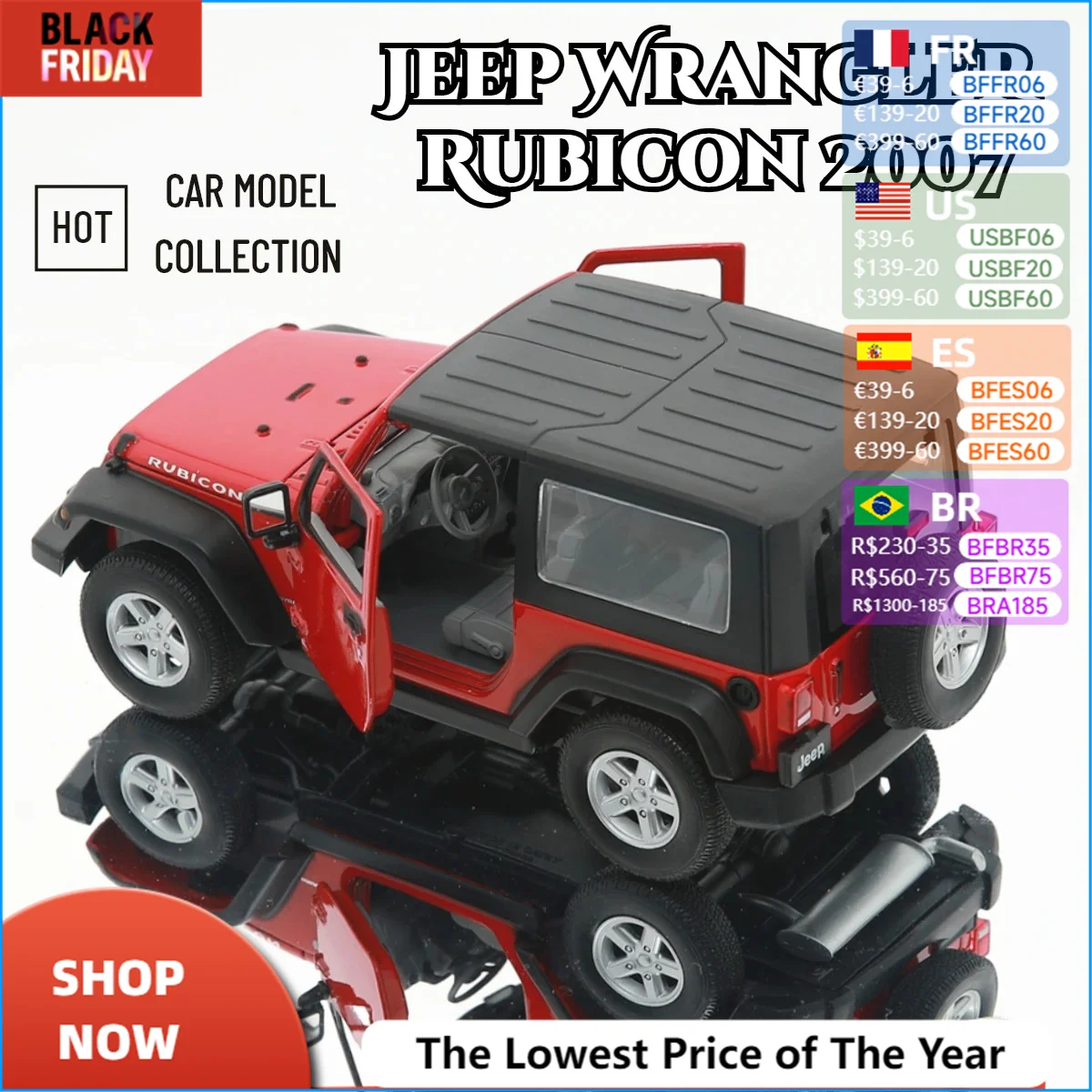1-24-Scale-Replica-Car-Model-Miniature-Jeep-Wrangler-Rubicon-2007-SUV ...