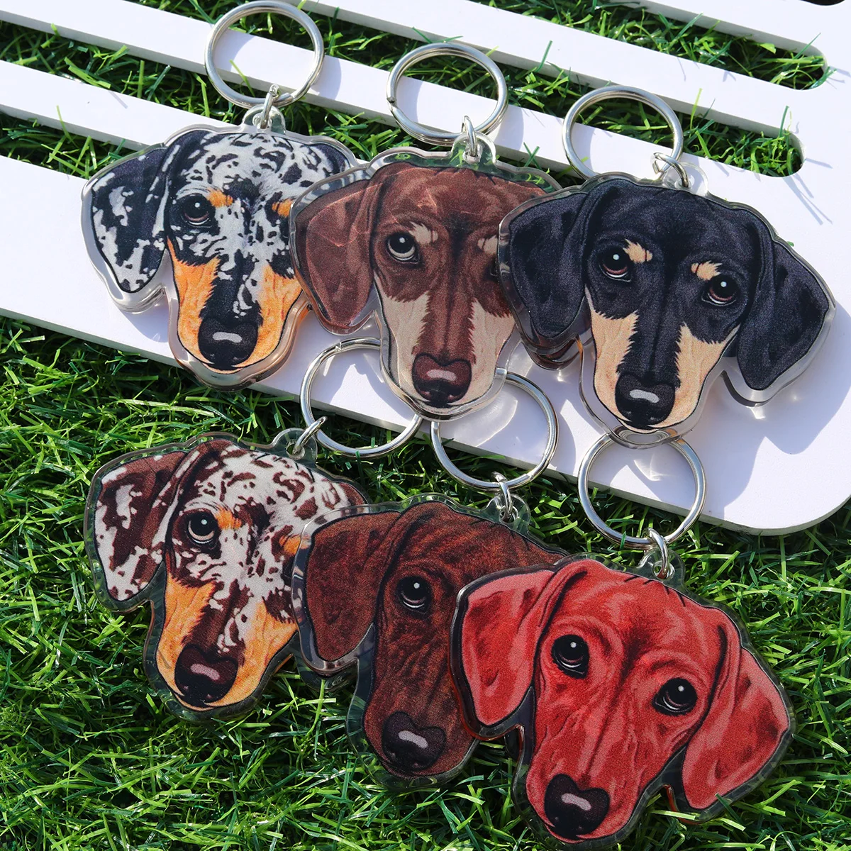 1-piece-acrylic-cute-pets-dachshund-dog-keychain-bags-charms ...
