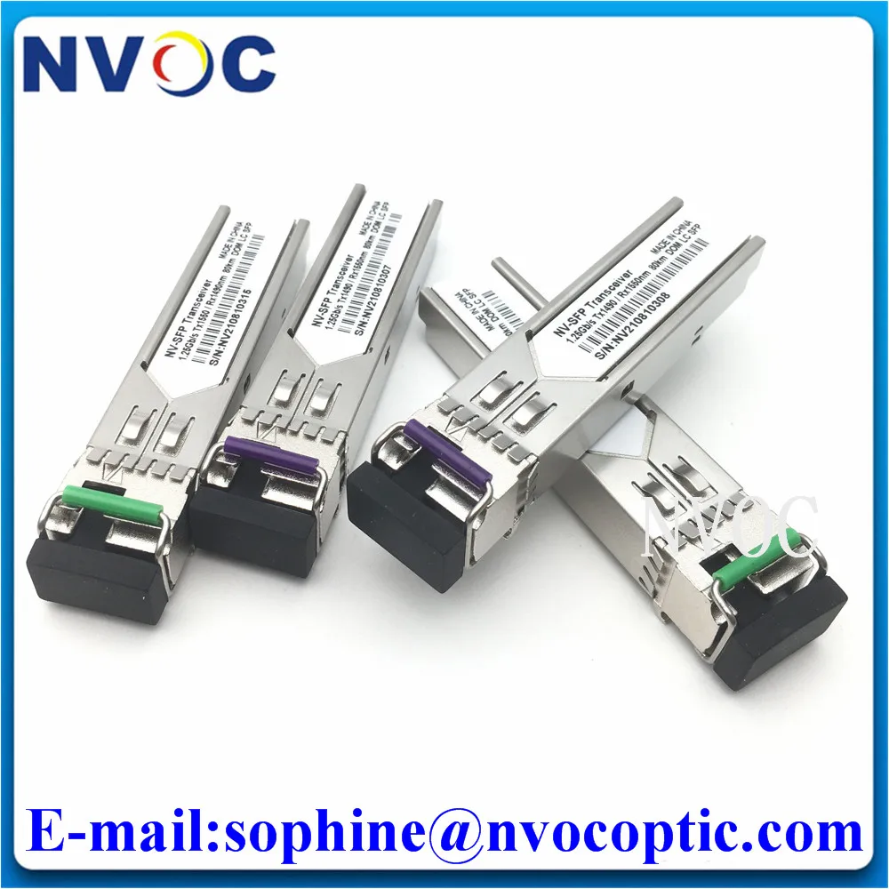 5Pairs Gigabit SFP Module SM LC 80KM 1.25G Simplex Bidi SingleMode ...