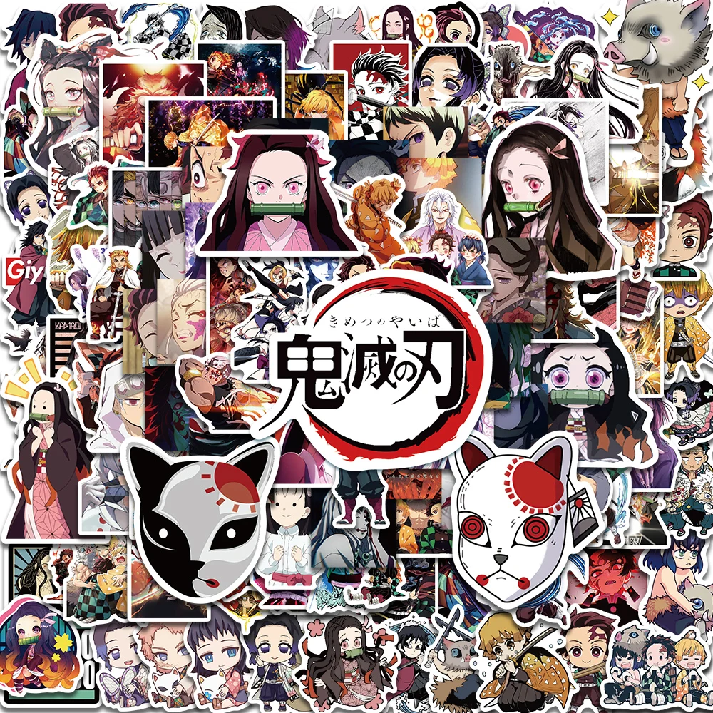 100PCS Anime Demon Slayer Kimetsu No Yaiba Sticker PVC Skateboard ...