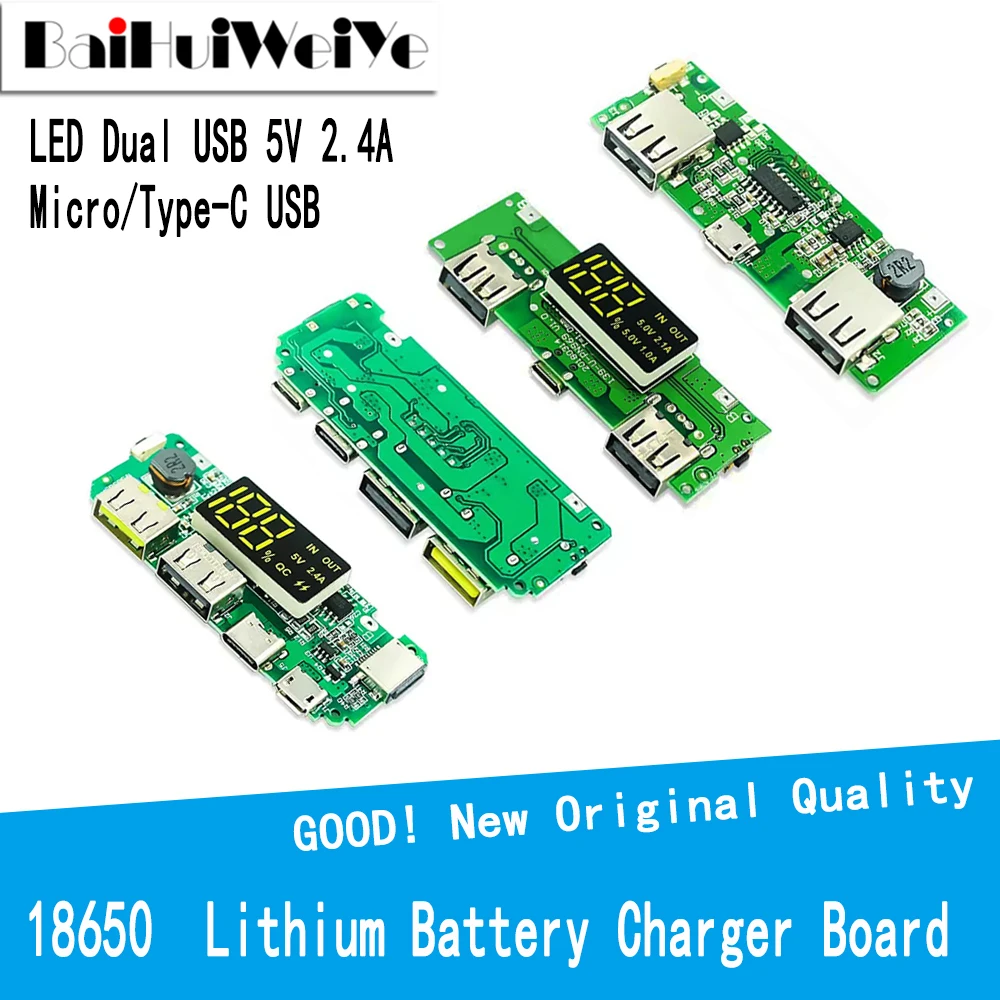 LED-Dual-USB-5V-2-4A-Micro-Type-C-USB-Mobile-Power-Bank-18650-Charging ...