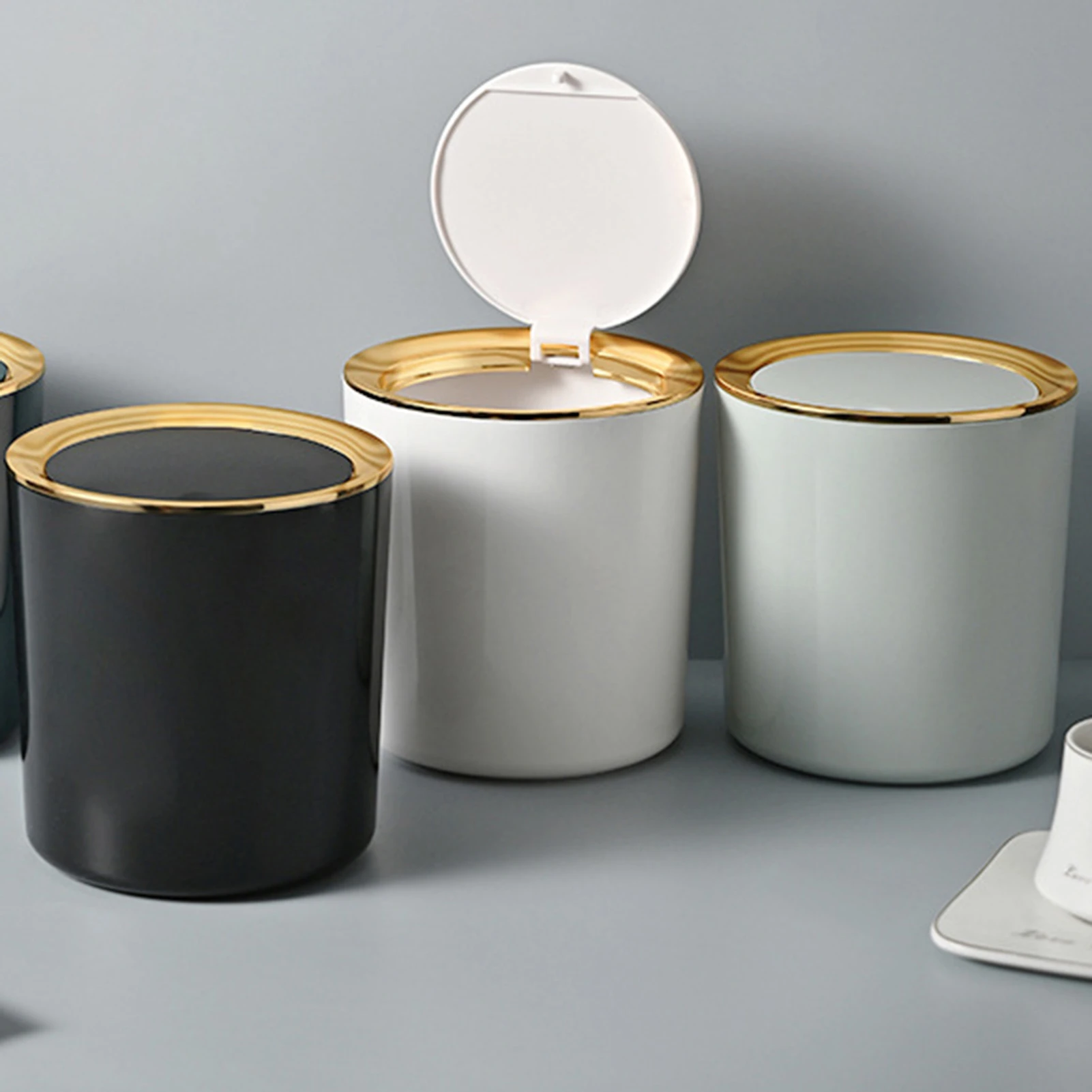 Mini Small Waste Bins Desktop Garbage Basket Home Table Plastic Trash ...