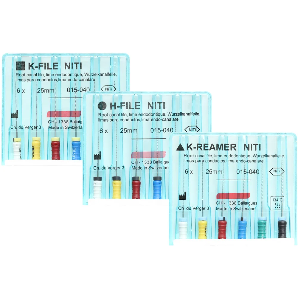3 Packs 21/25/31mm Dental K-FILE K-REAMER H-FILE NiTi Flexible Endo ...
