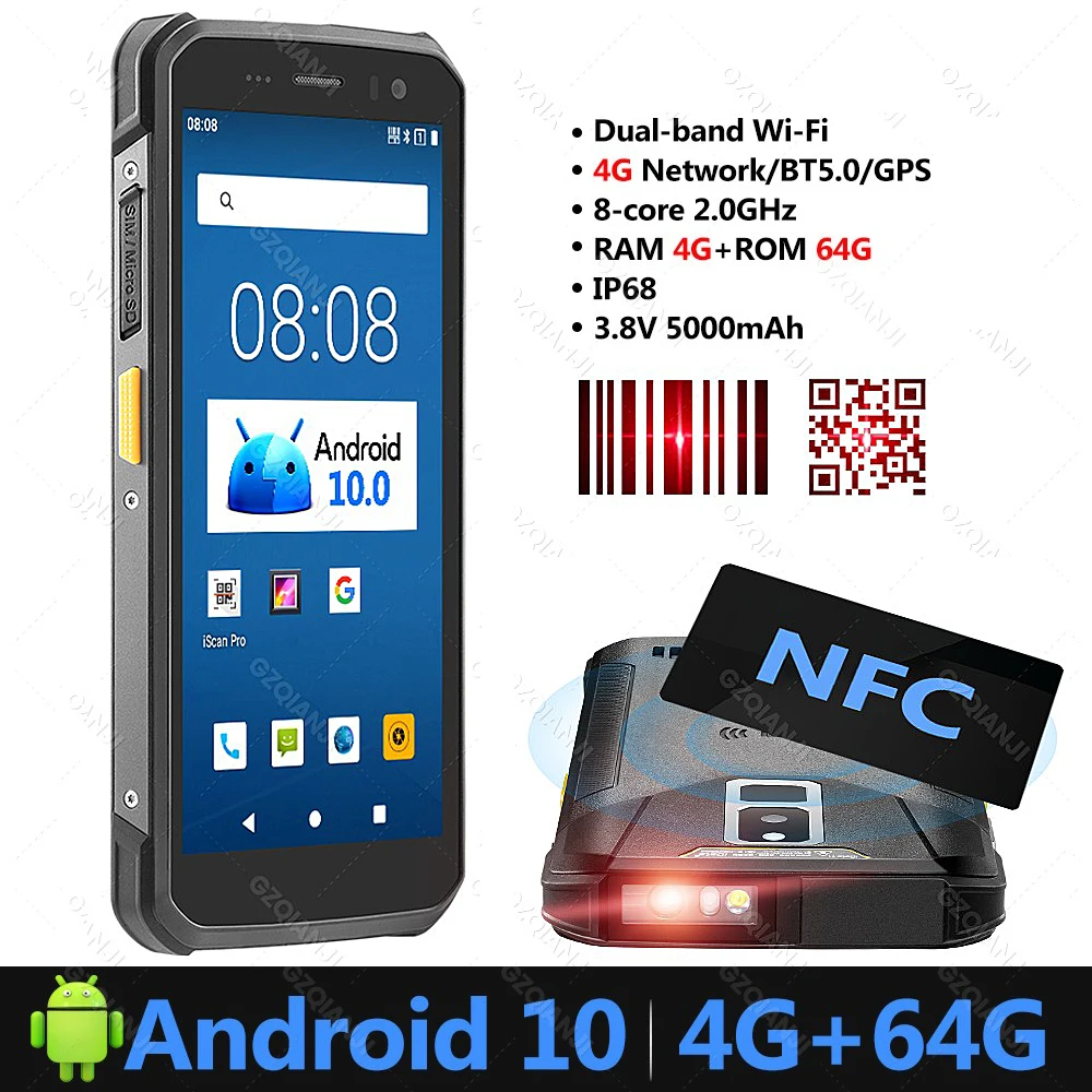 Full-Screen-Android-10-PDA-Handheld-Terminal-1D-2D-Barcode-Scanner-Data ...