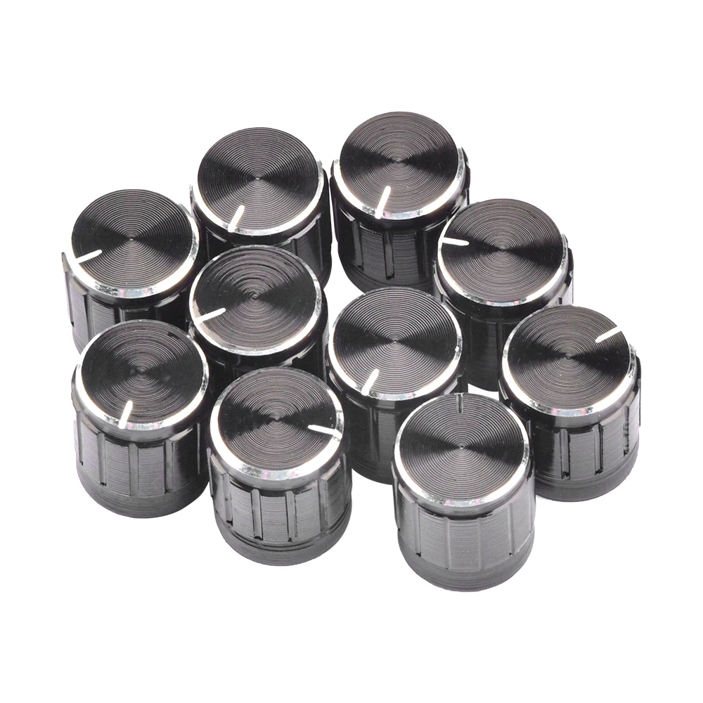 10PCS-Lot-6MM-Black-Metal-Volume-Control-Knobs-Switch-For-Knurled-Shaft ...