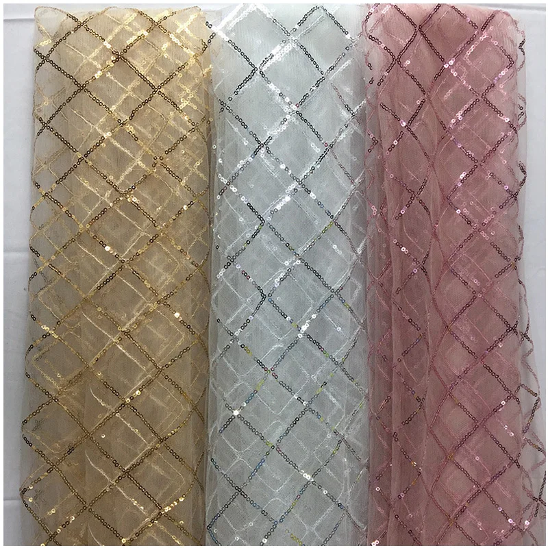 Sequin-Embroidery-Fabric-Check-Embroidery-Lace-Sequin-Embroidery-Craft ...