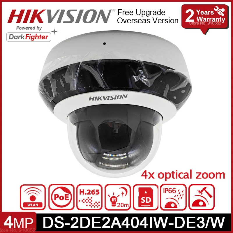 Hikvision 4mp Ptz Network Wi-fi Camera Ds-2de2a404iw-de3/w 4x Optical ...