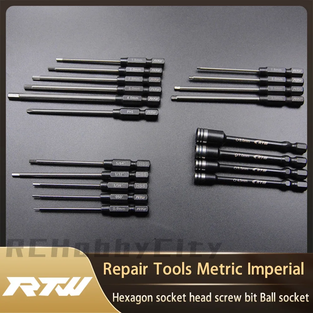 RTW Repair Model Tool Metric Inch Hexagon Screw Bit 1.5-3mm Ball Head ...