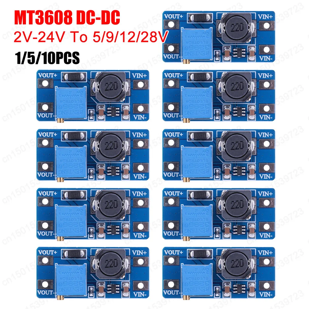1-10PCS-MT3608-DC-DC-Adjustable-Boost-Module-2A-Boost-Plate-Step-Up ...
