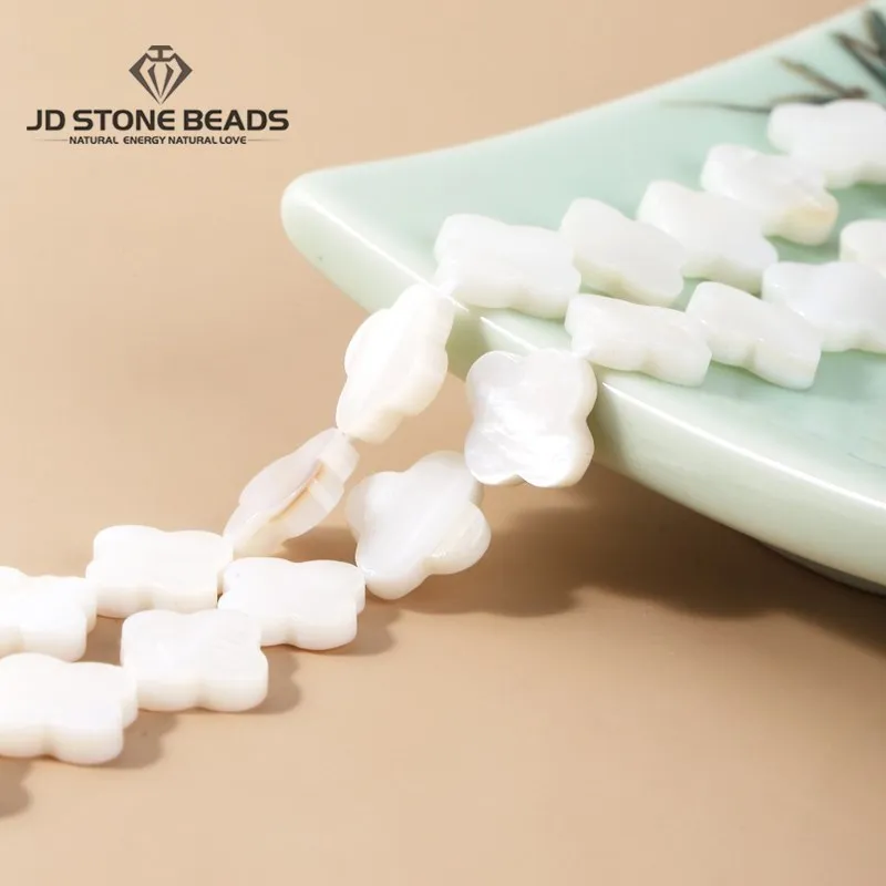 Cuentas-de-caparaz-n-blanco-Natural-para-fabricaci-n-de-joyas-18cm-tr ...