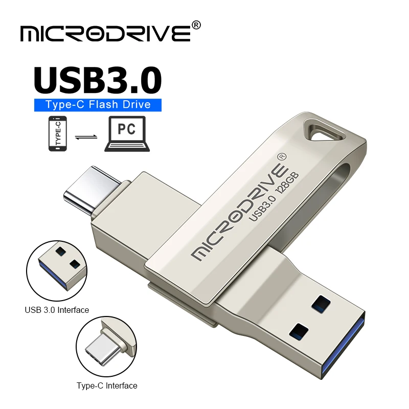 Type-c USB 3.0 Flash Drives 256GB 128GB 64GB Pendrives for Computer ...