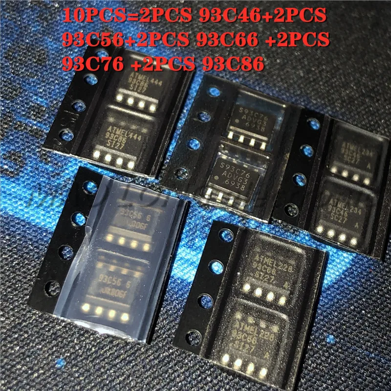 10PCS/LOT 93C46 93C56 93C66 93C76 93C86 SOP-8 Car storage chip {Each ...
