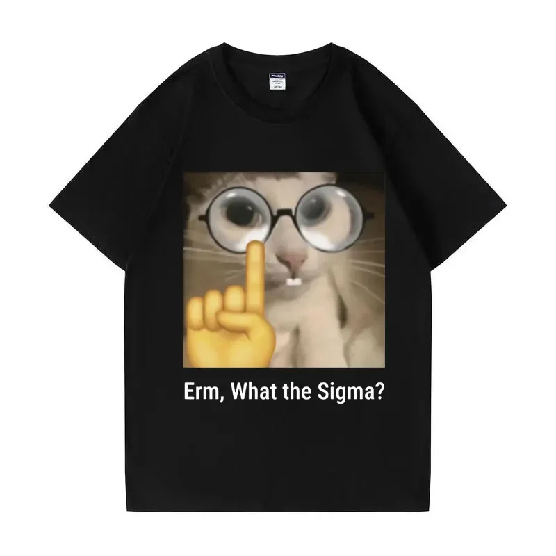 Erm-what-Sigma-Funny-Meme-T-shirt-For-Men-Women-Silly-Cat-Humor-Printed ...