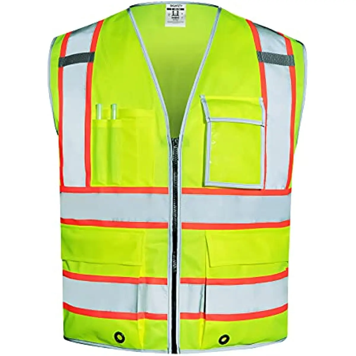 10-Pockets-Safety-Vest-Class-2-High-Visibility-Security-with-Zipper-Hi ...