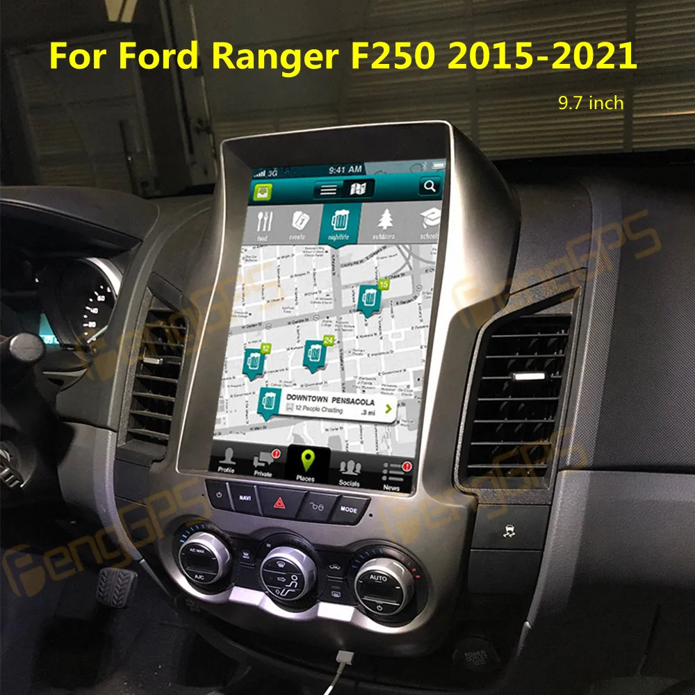 128GB Tesla Style Android Car Radio For Ford Ranger F250 2015-2021 Car ...