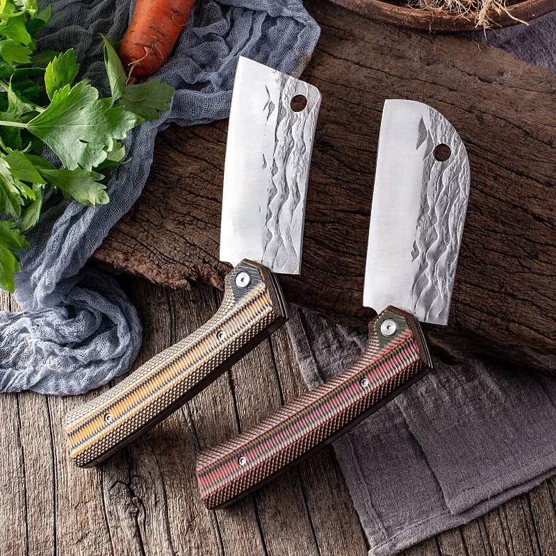 Folding-Kitchen-Chef-Knife-Handmade-Forged-Cleaver-Butcher-Knife ...