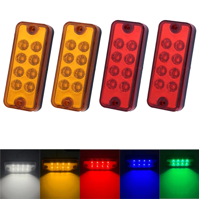 2PCS 12V 24V Side Clearance Marker Lamp Warning Lights LED Side Marker ...